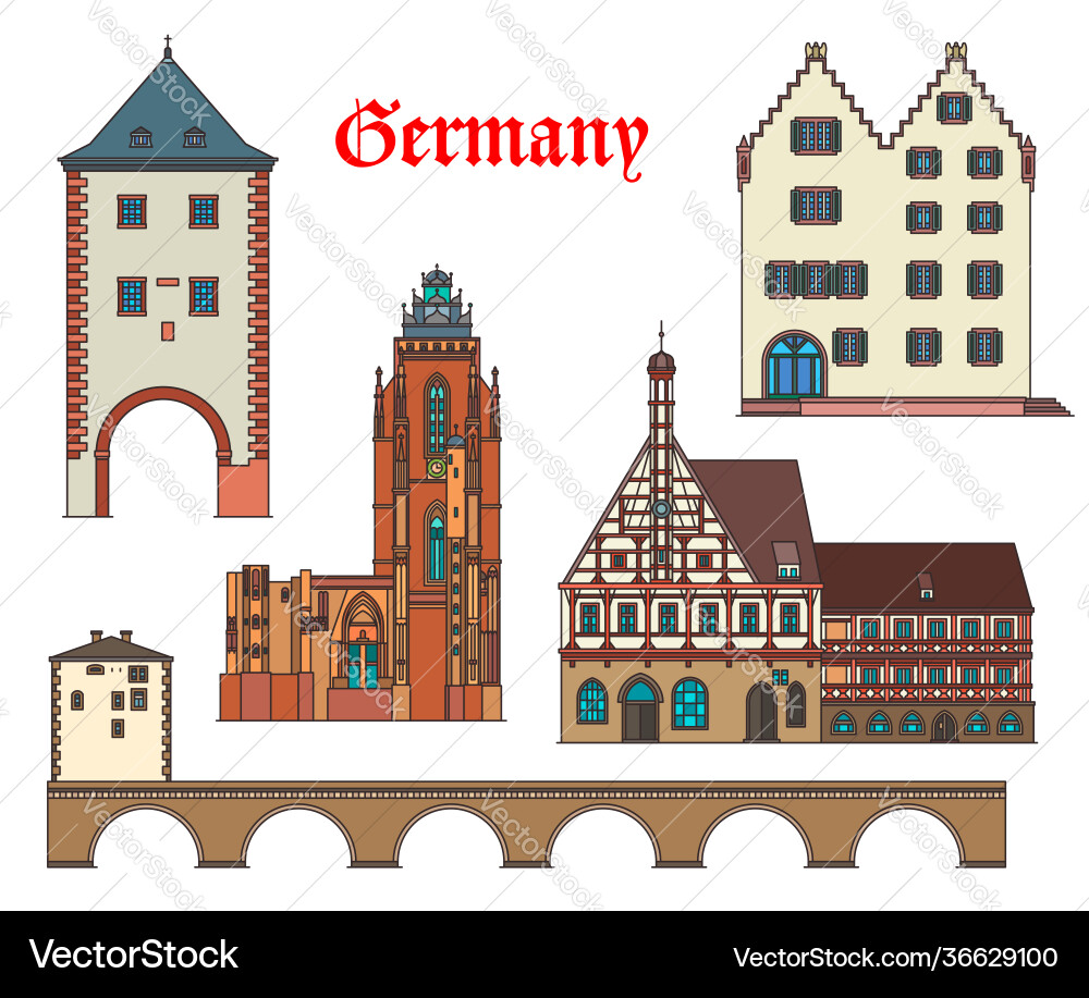 Germany landmarks architecture german city houses Vector Image