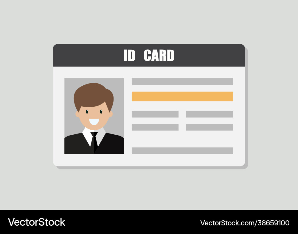Id card with male photo Royalty Free Vector Image
