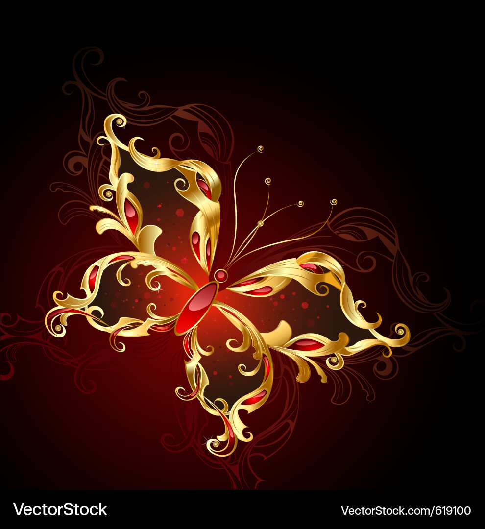 Luxury golden butterfly Royalty Free Vector Image