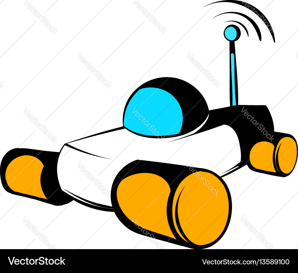 Mars exploration rover icon cartoon Royalty Free Vector