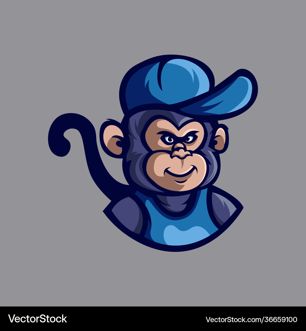 Monkey cartoon logo Royalty Free Vector Image - VectorStock