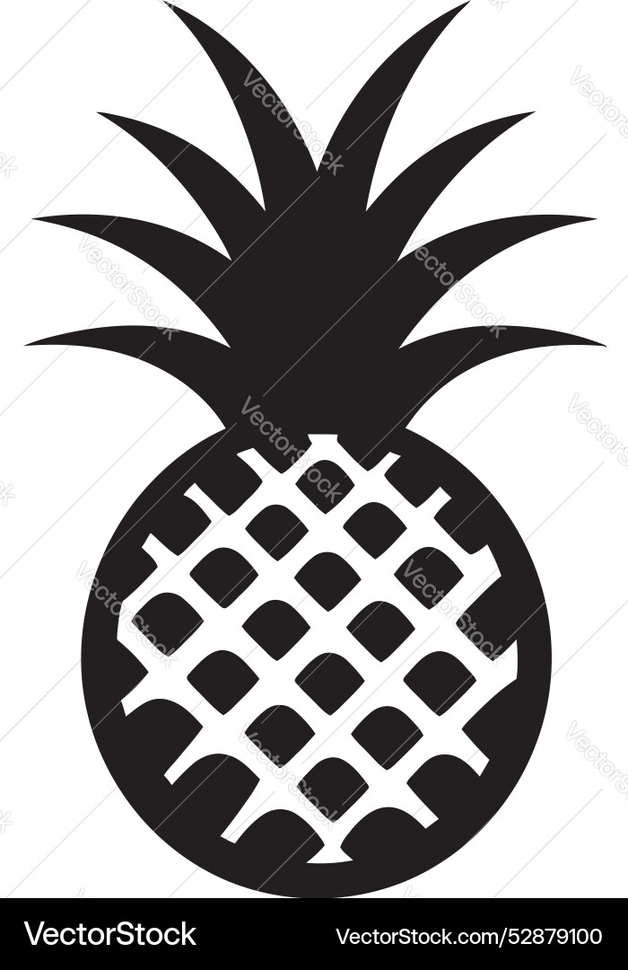 Pineapple noir symbol stylish tropical icon design