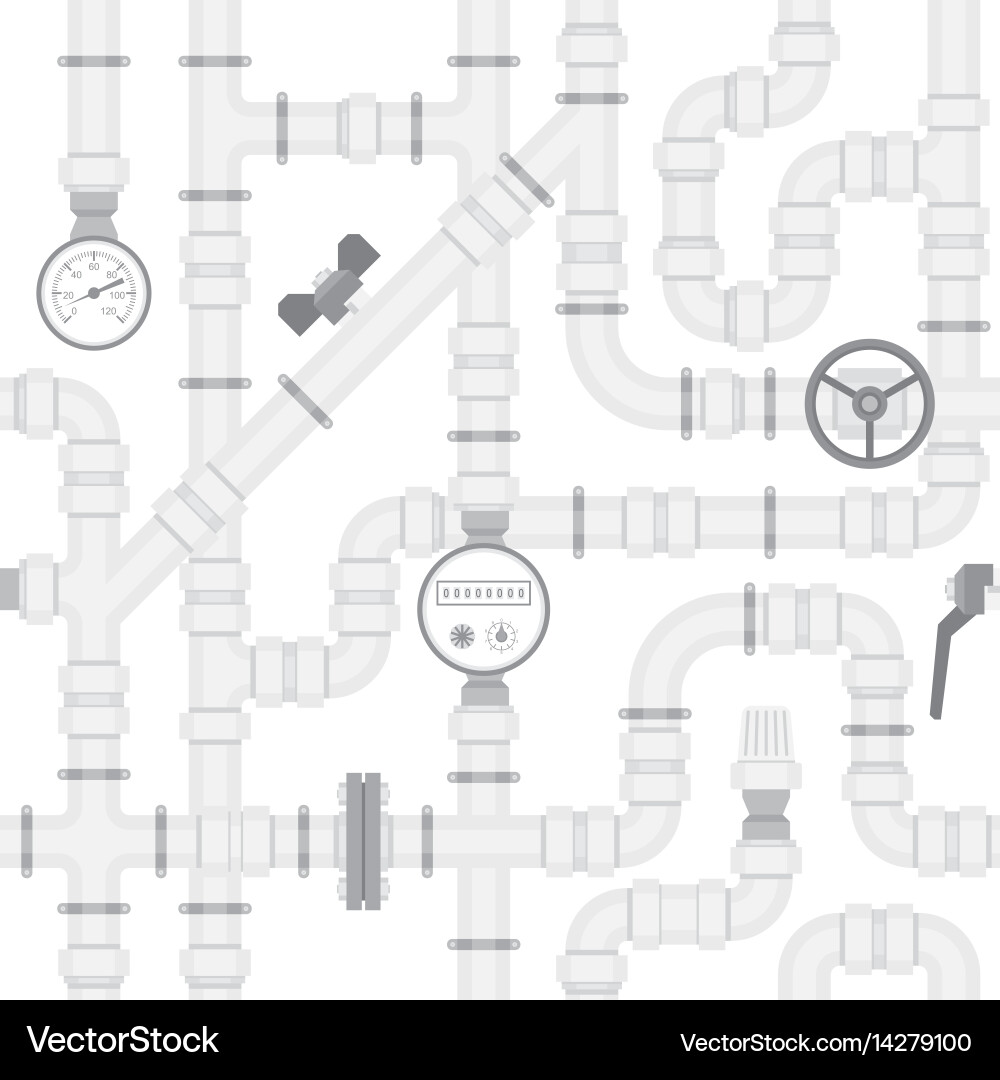 Plastic pipes seamless pattern Royalty Free Vector Image