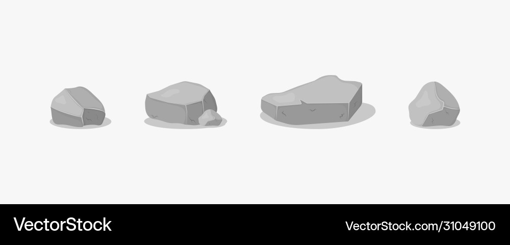 Set gray stones Royalty Free Vector Image - VectorStock