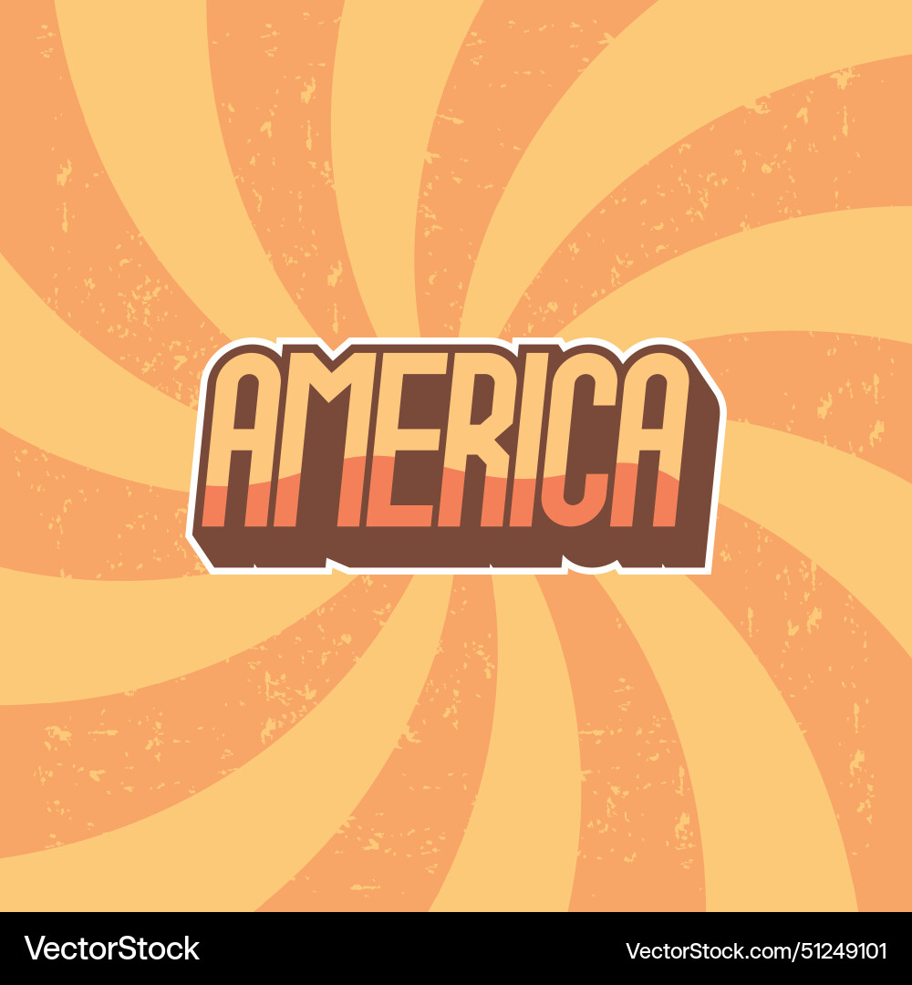 America retro lettering style Royalty Free Vector Image