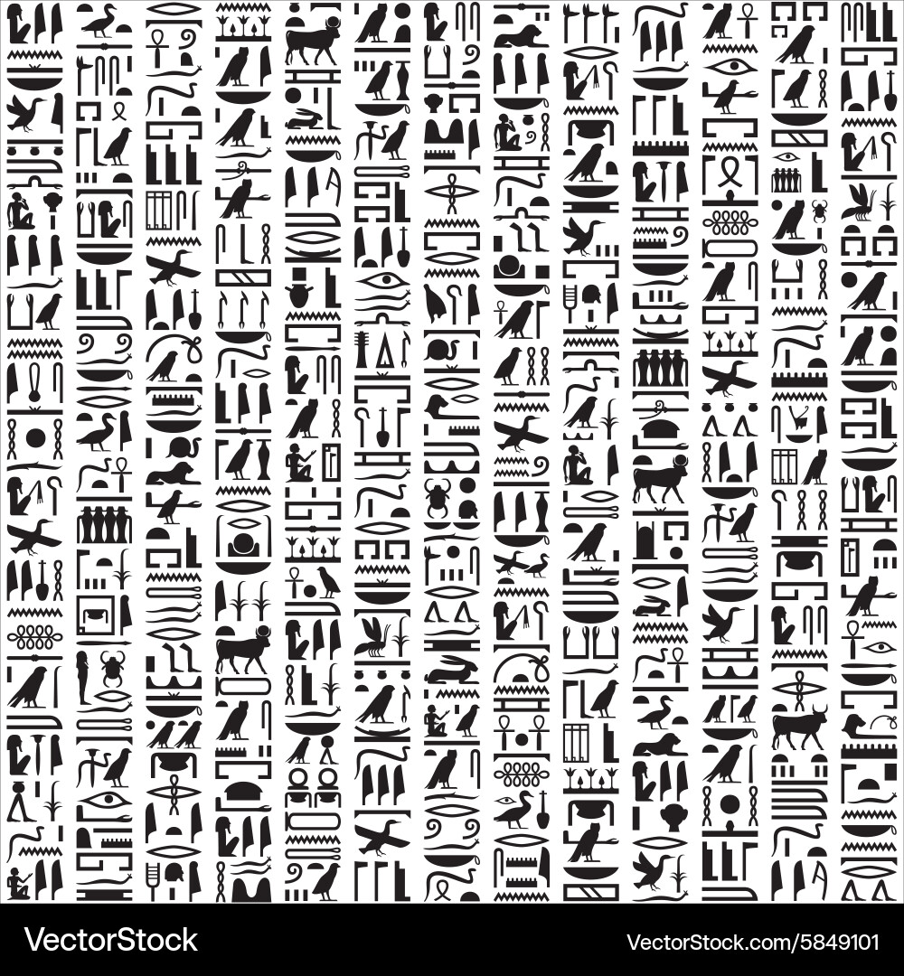 Ancient egyptian hieroglyphic writing Royalty Free Vector