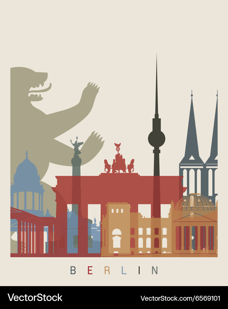 Berlin Cityscape Poster Royalty Free Vector Image