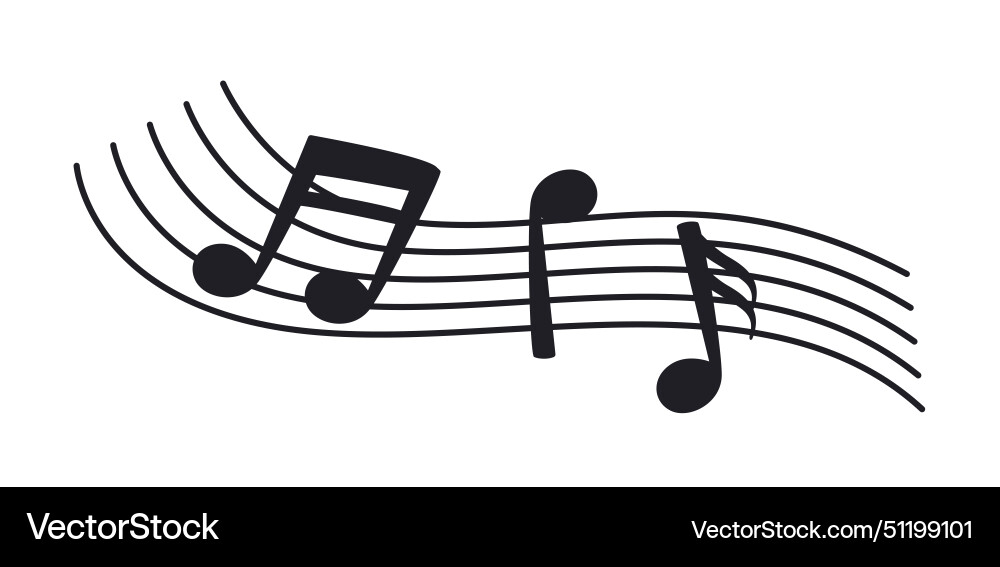 Cute music note sheet icon staff Royalty Free Vector Image