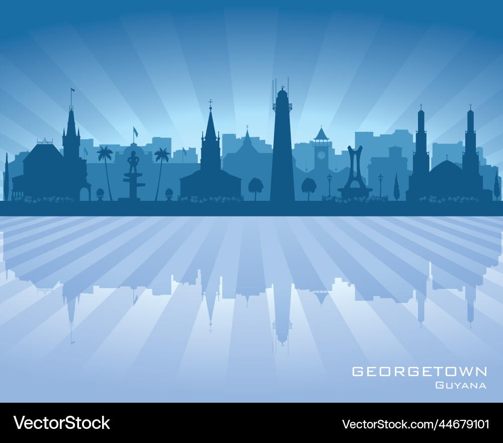 Georgetown guyana city skyline silhouette Vector Image