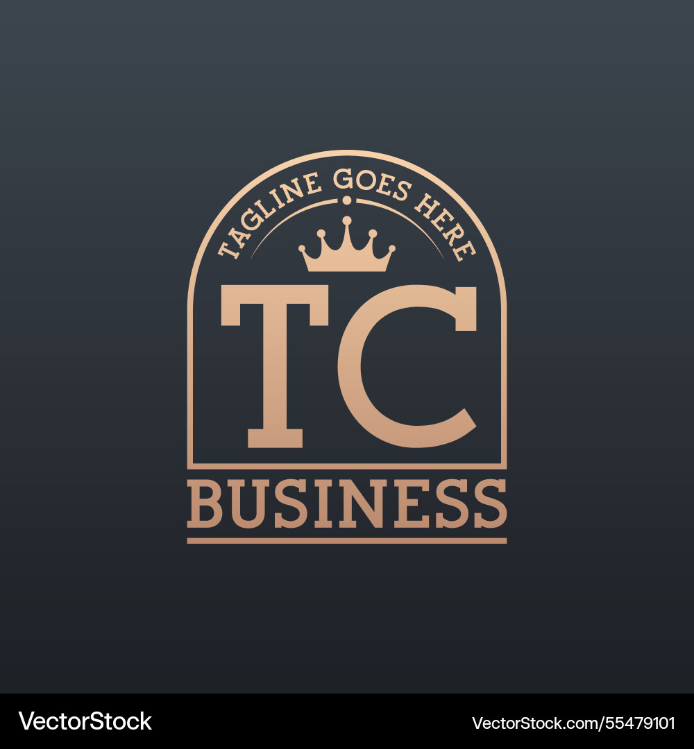Luxury tc logo with crown elegant letter Vector Image