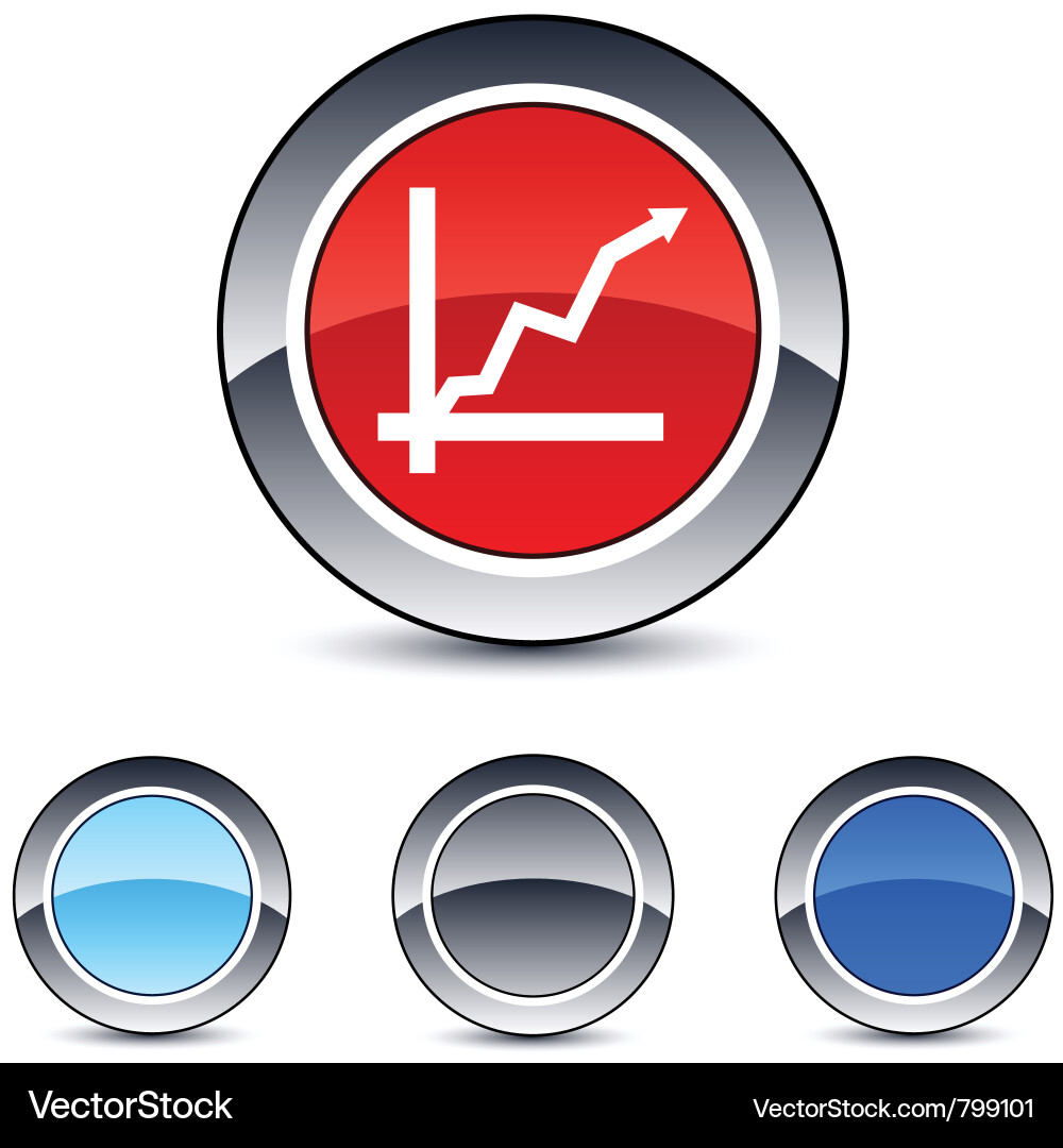 Positive trend round button Royalty Free Vector Image