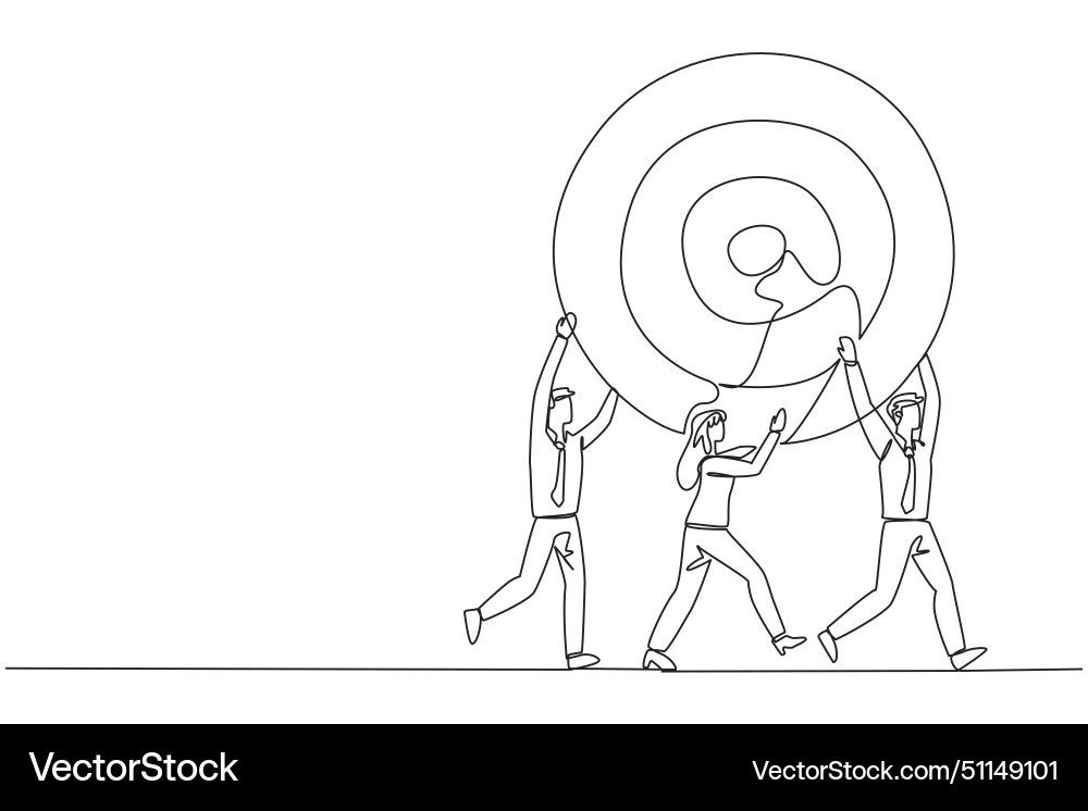 Single one line drawing group of businessmen and Vector Image