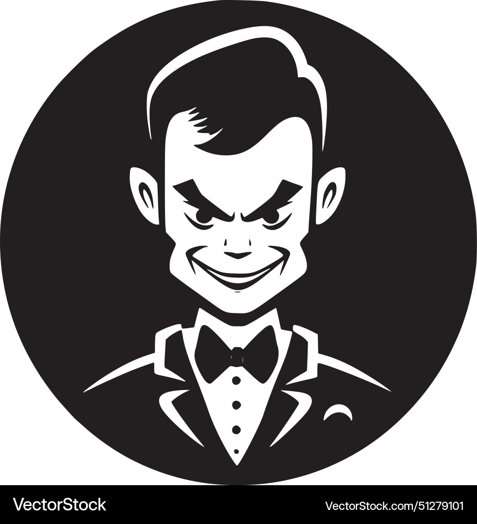 Vampire - black and white Royalty Free Vector Image