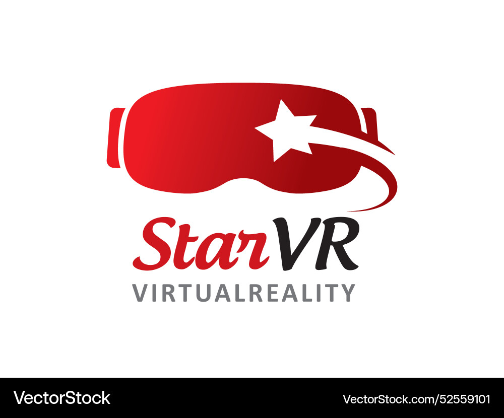 Vr and star logo symbol or icon template Vector Image