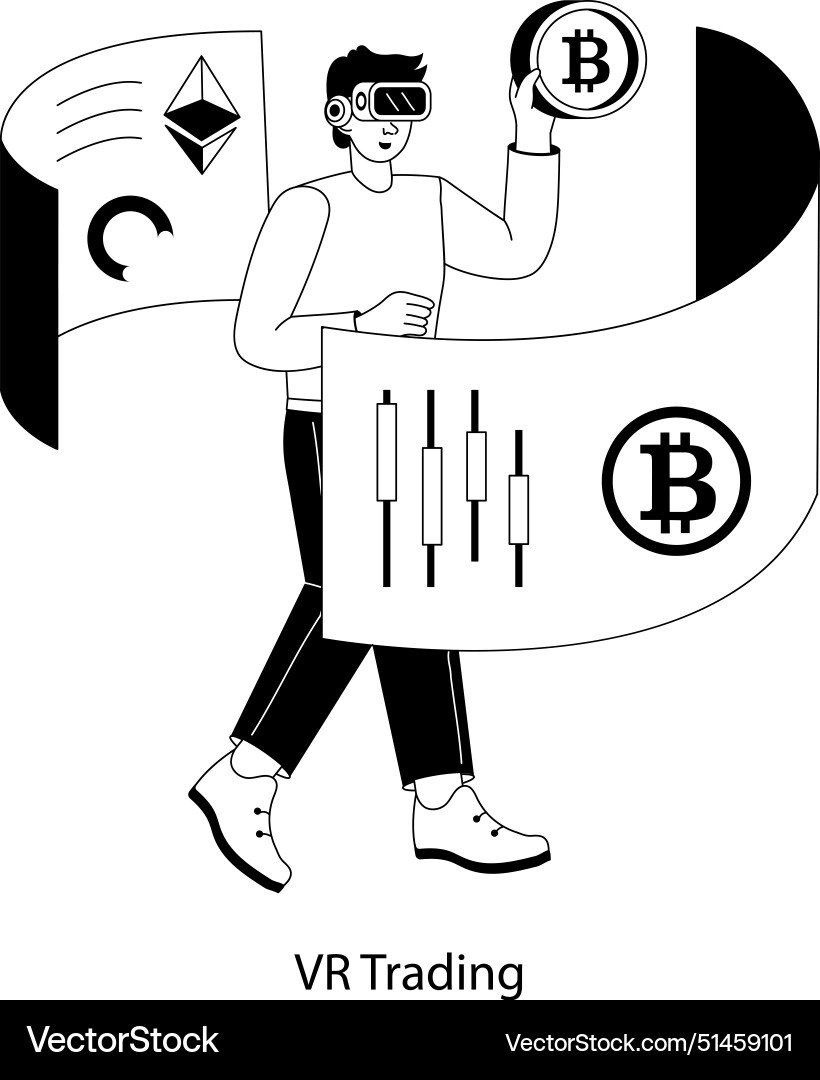 Vr trading Royalty Free Vector Image - VectorStock