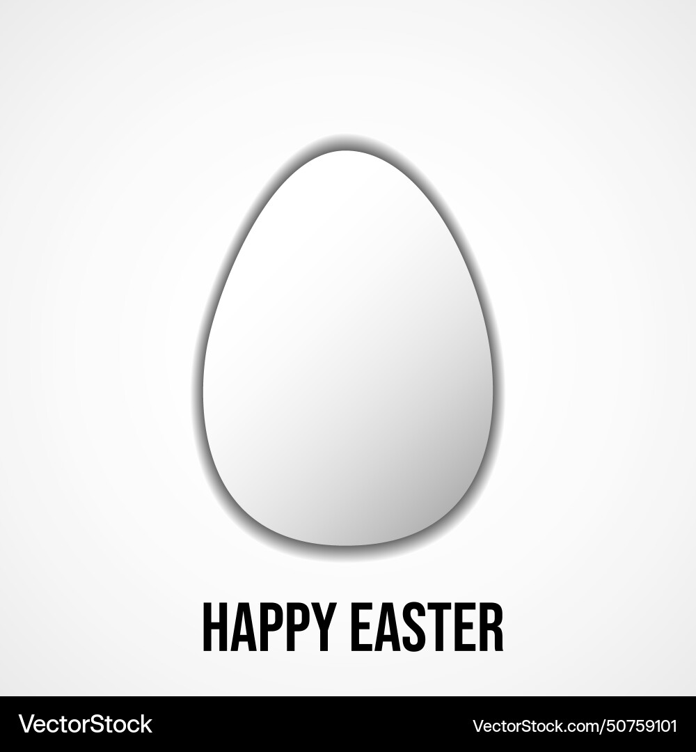White paper easter egg happy Royalty Free Vector Image