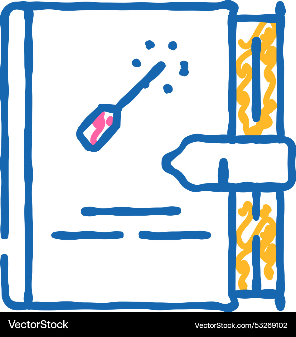 Book magical literature icon doodle Royalty Free Vector
