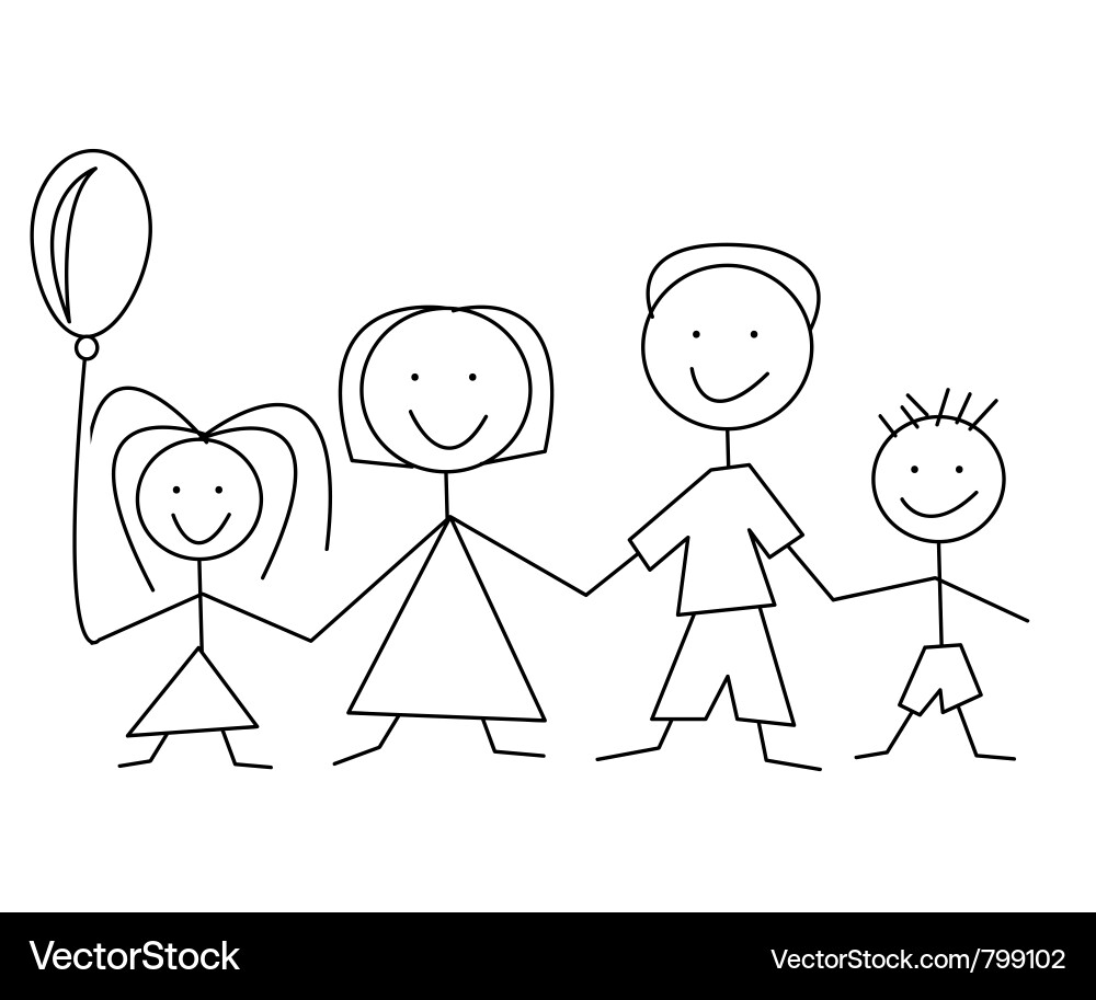 Cartoon comic family Royalty Free Vector Image