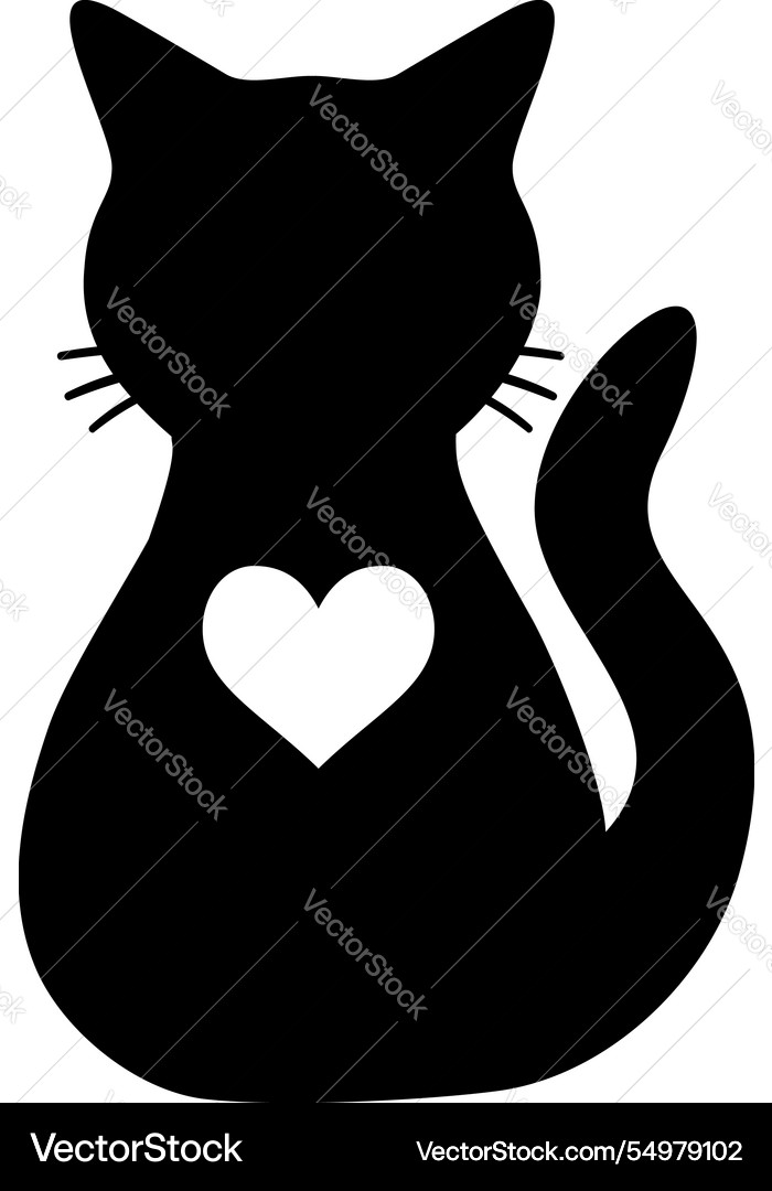 Cat silhouette sphinx side view breeds pet Vector Image