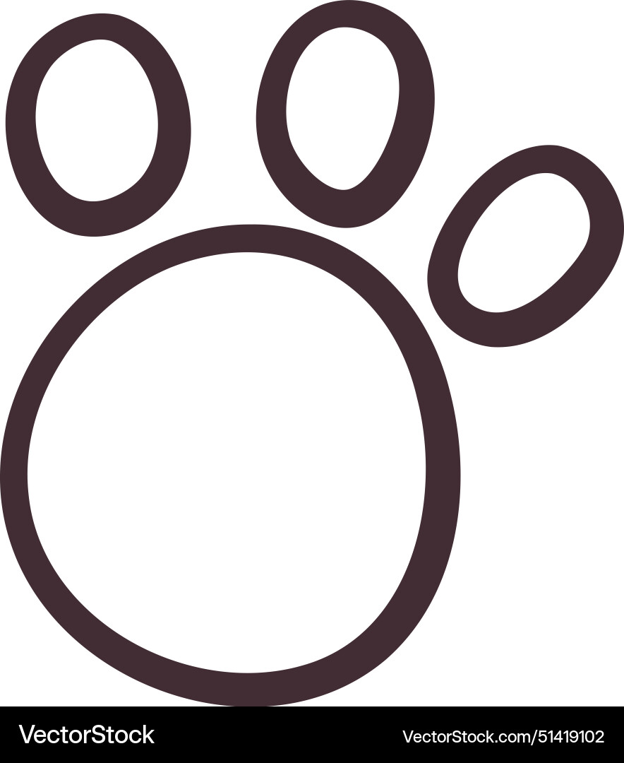 Dog footprint outline Royalty Free Vector Image