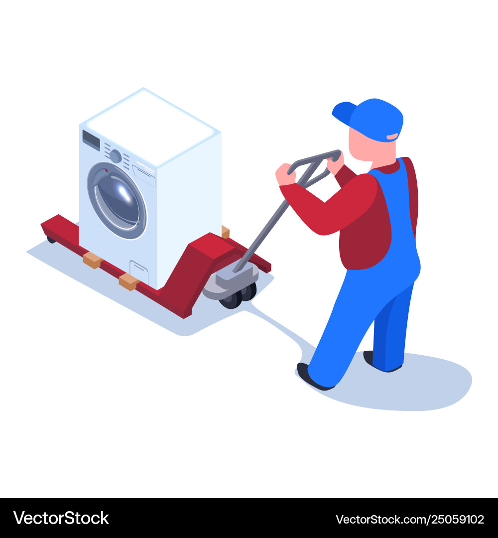 Domestic Appliances Delivery Flat Royalty Free Vector Image
