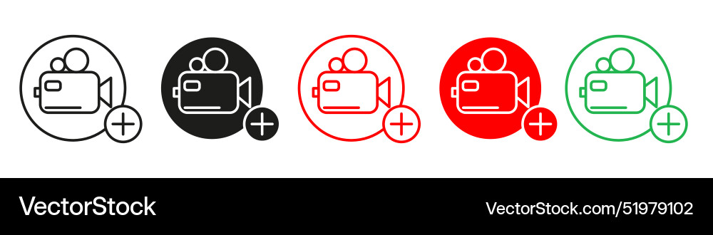 Online broadcast video attachment icon for easy Vector Image