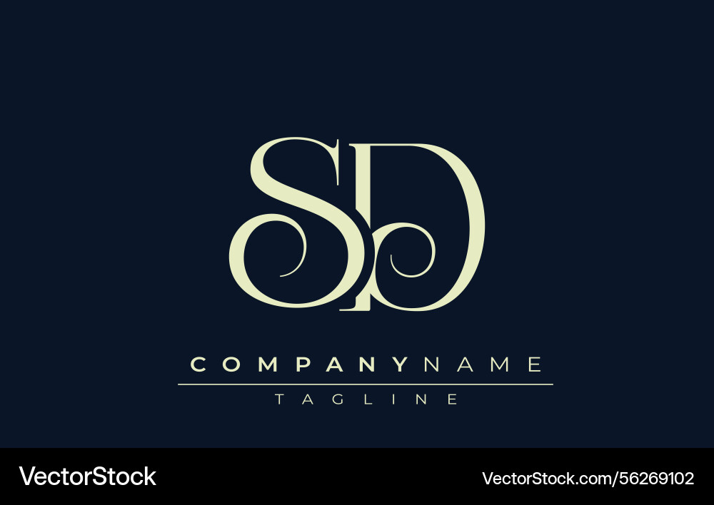 Sd abstract logo Royalty Free Vector Image - VectorStock