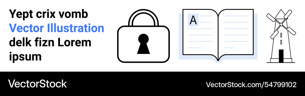 Security knowledge and wind energy represented Vector Image