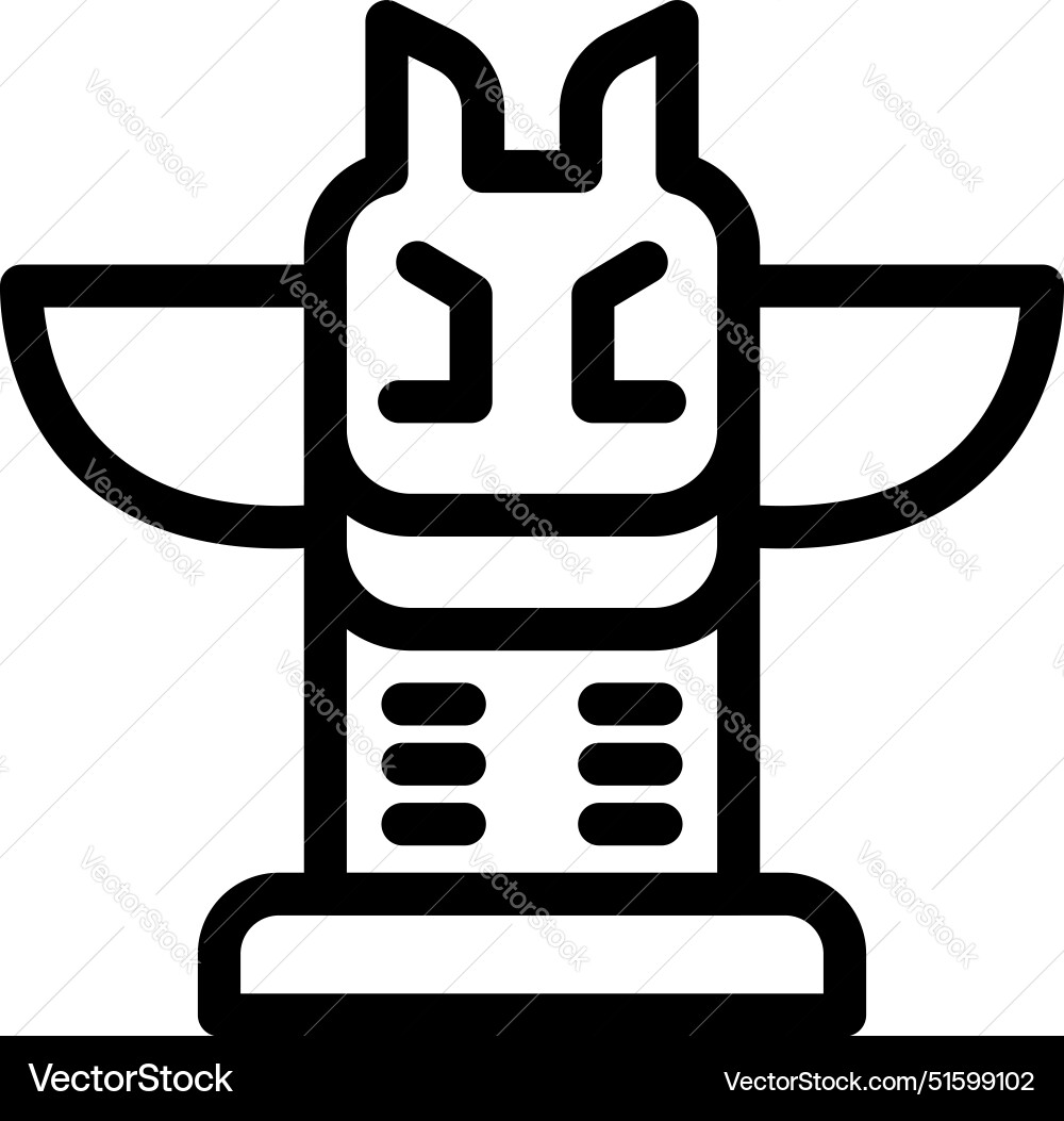 Traditional wooden totem pole representing native Vector Image
