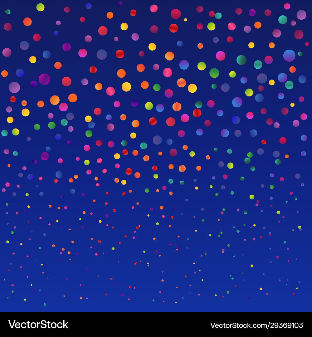 Colorful circle confetti on blue background Vector Image
