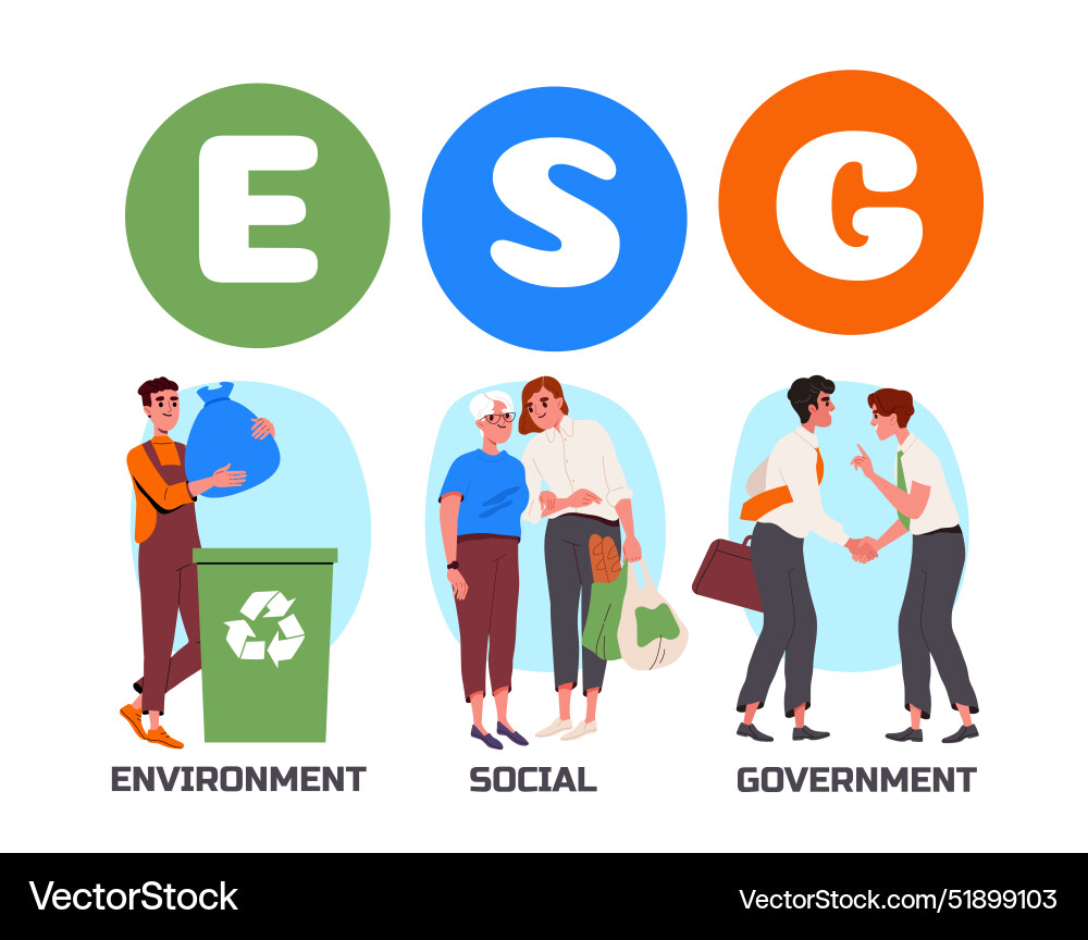 Esg people concept environment social Royalty Free Vector