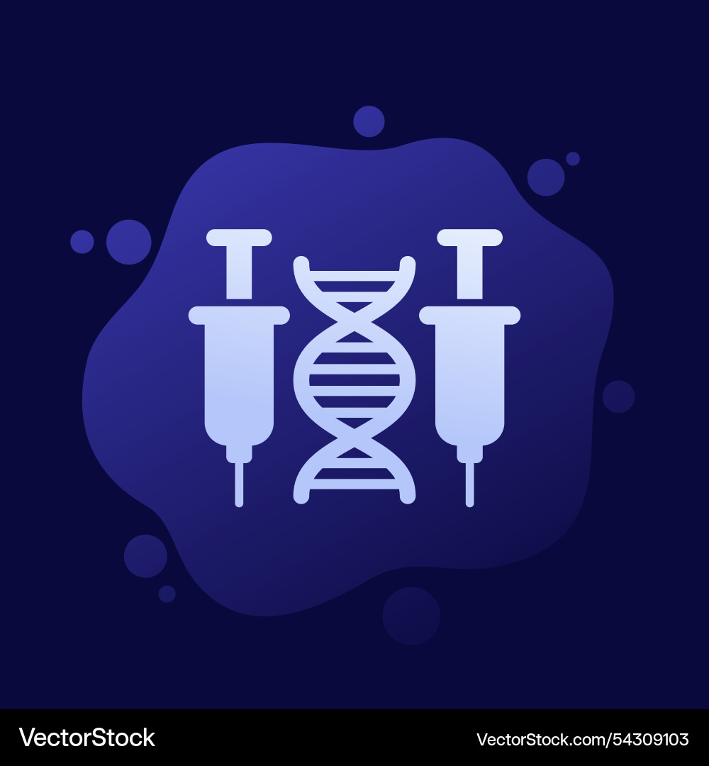 Gene therapy icon with dna Royalty Free Vector Image
