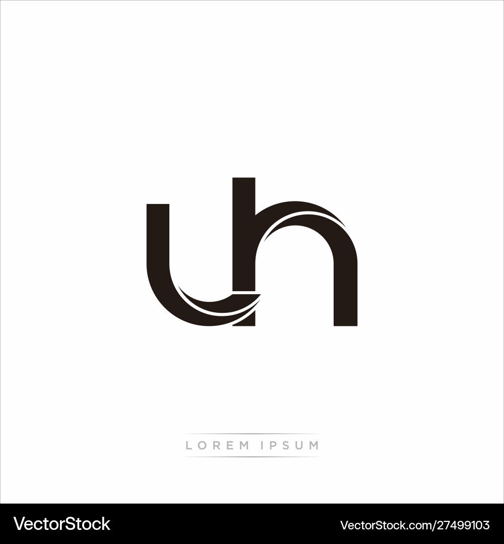Lh initial letter split lowercase modern monogram Vector Image