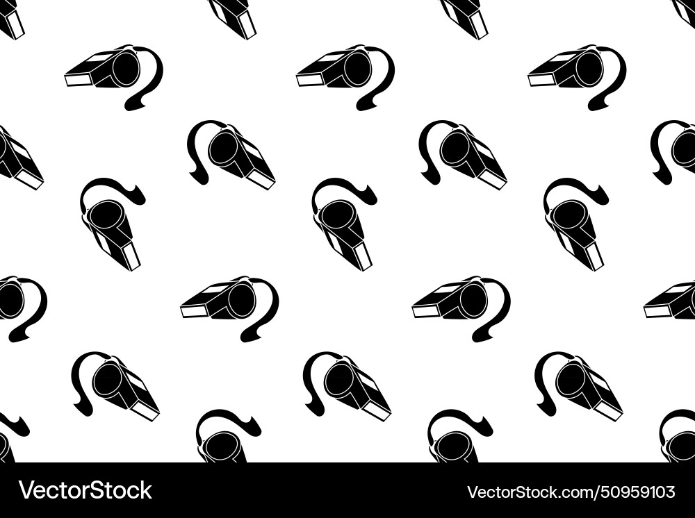 Referee whistle silhouette pattern Royalty Free Vector Image