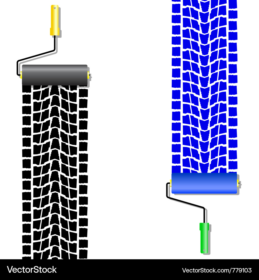 Roller draws paint Royalty Free Vector Image - VectorStock