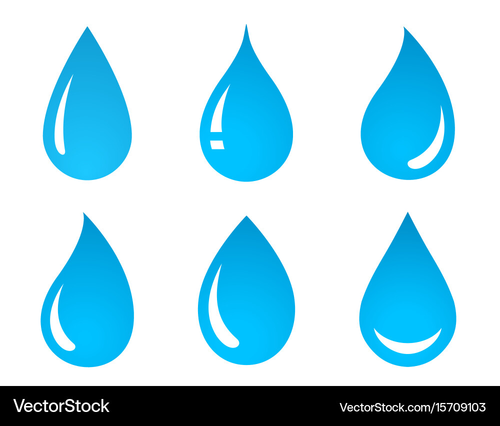 Set of water drop icons Royalty Free Vector Image