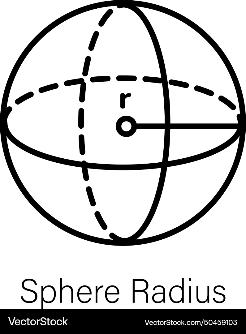 Sphere radius Royalty Free Vector Image - VectorStock