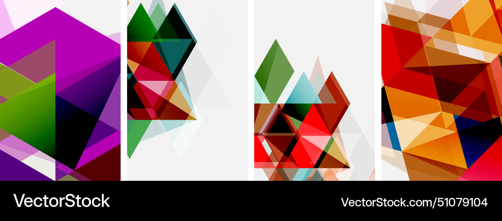 A collage of four different colored triangles Vector Image