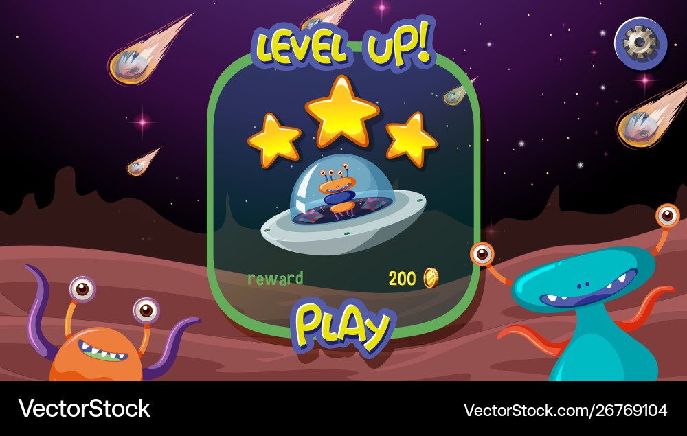 Alien space game background Royalty Free Vector Image