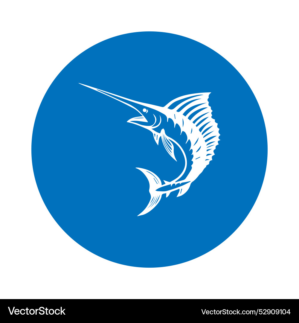 Blue marlin fish icon Royalty Free Vector Image
