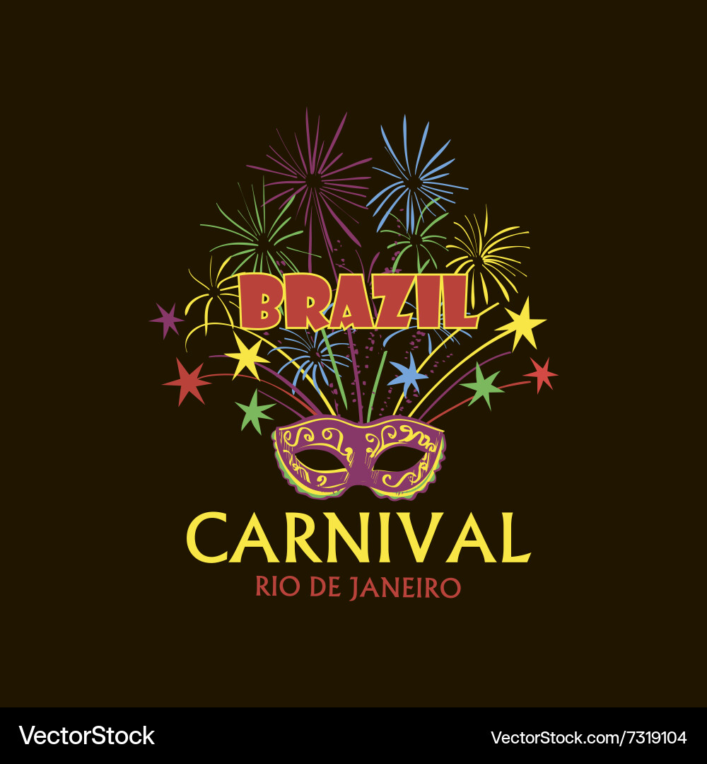 Brazilian carnival logo and emblem Royalty Free Vector Image