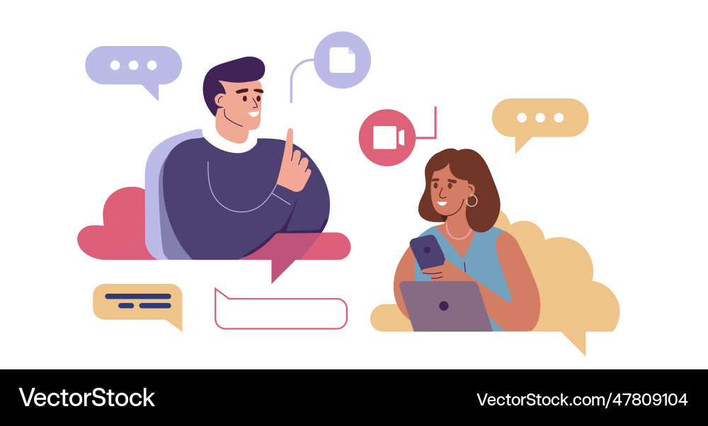 Business communication via internet online remote Vector Image