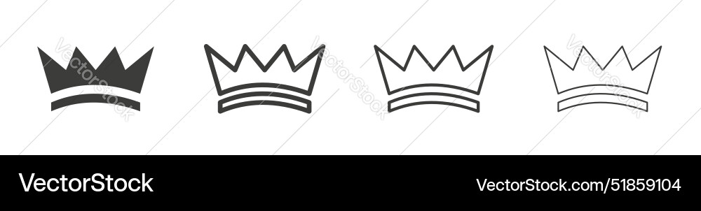Crown icon set Royalty Free Vector Image - VectorStock