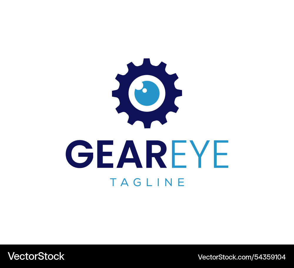 Gear eye logo and vision logo design Royalty Free Vector