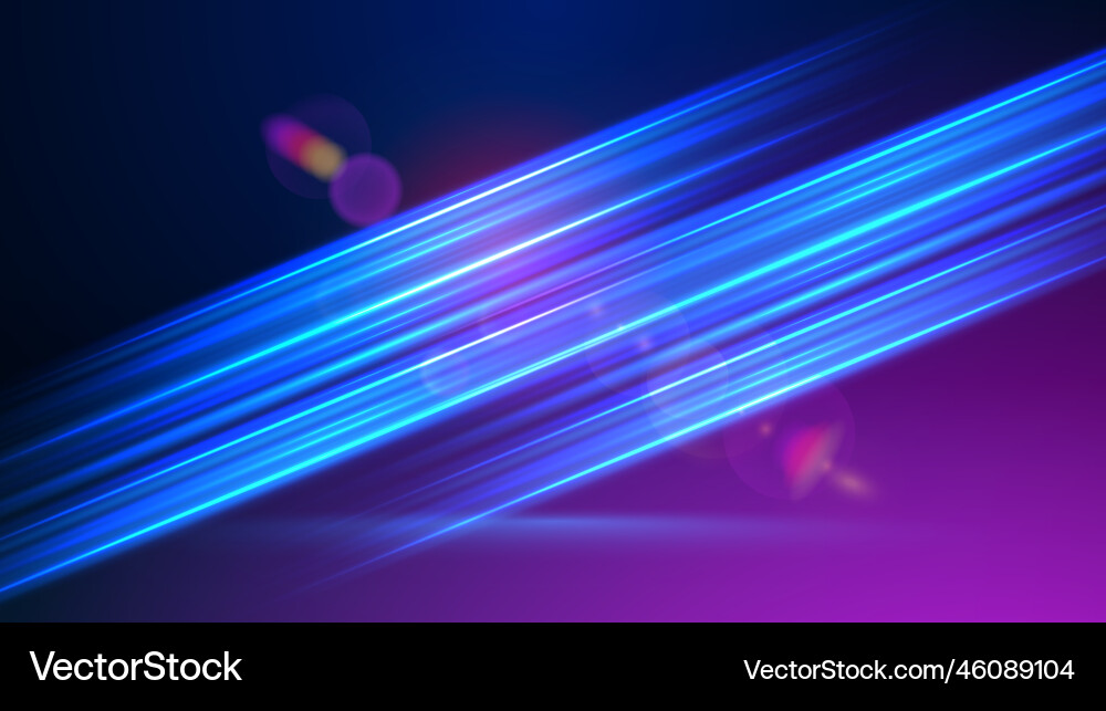 Glowing blue fast motion speed lines colorful Vector Image
