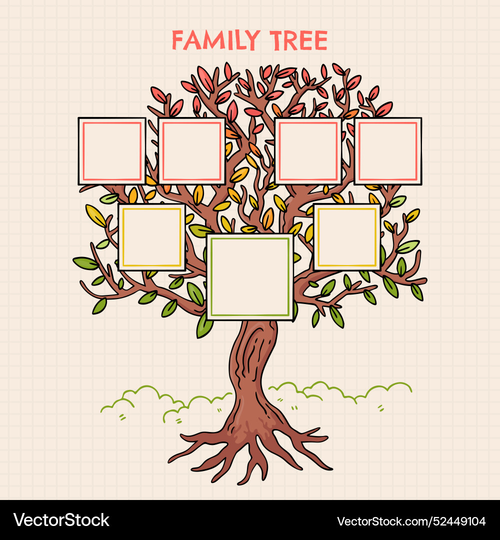 Hand drawn family tree diagram Royalty Free Vector Image
