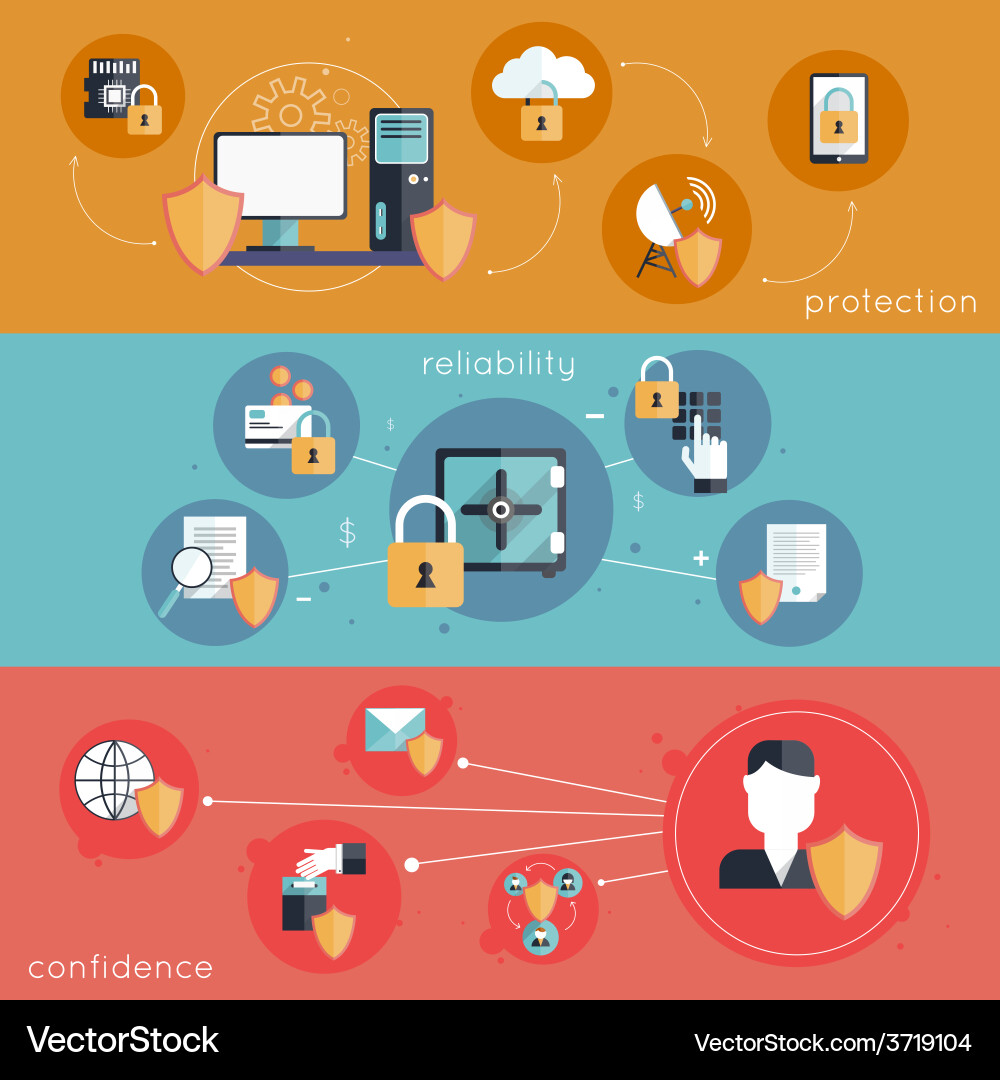 Informationssicherheitsbanner Lizenzfreies Vektorbild