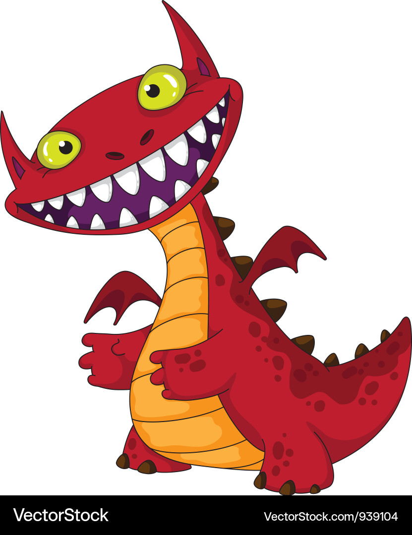 Laughing Dragon Cartoon Royalty Free Vector Image