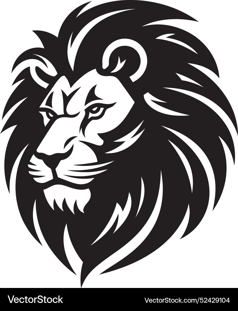 Lion roar face portrait Royalty Free Vector Image