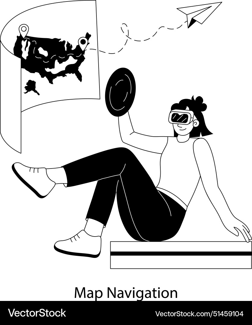 Map navigation Royalty Free Vector Image - VectorStock